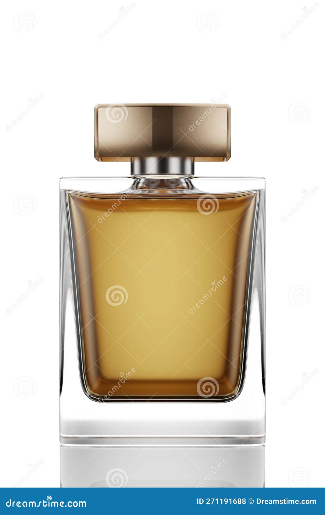 Yellow Perfume Bottle the Lid is Square Golden with a Texture. 3d ...