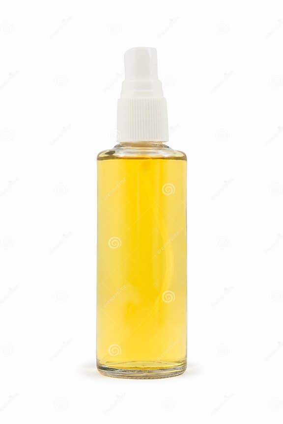 Yellow Perfume Bottle on White Stock Image - Image of aroma, bottle ...