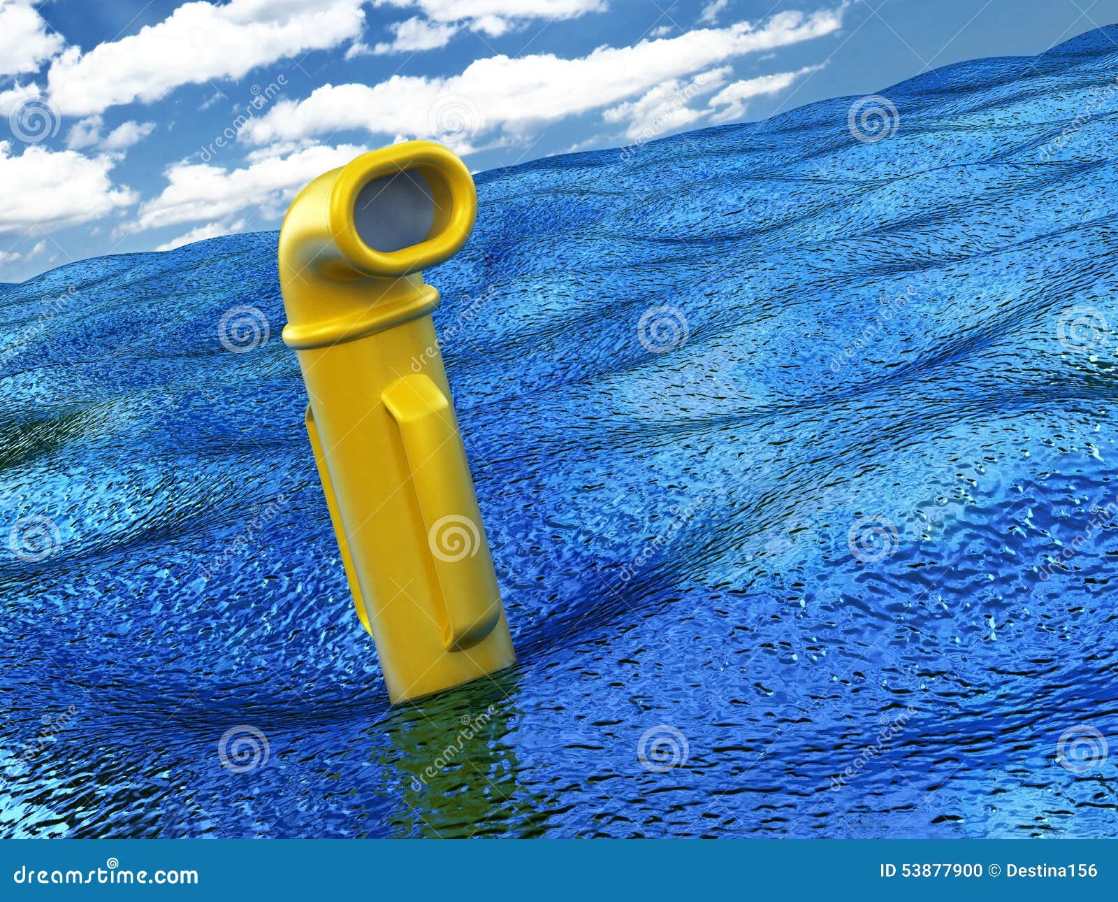 Looking In Periscope Or Binoculars At Target On Black Background. Sight ...