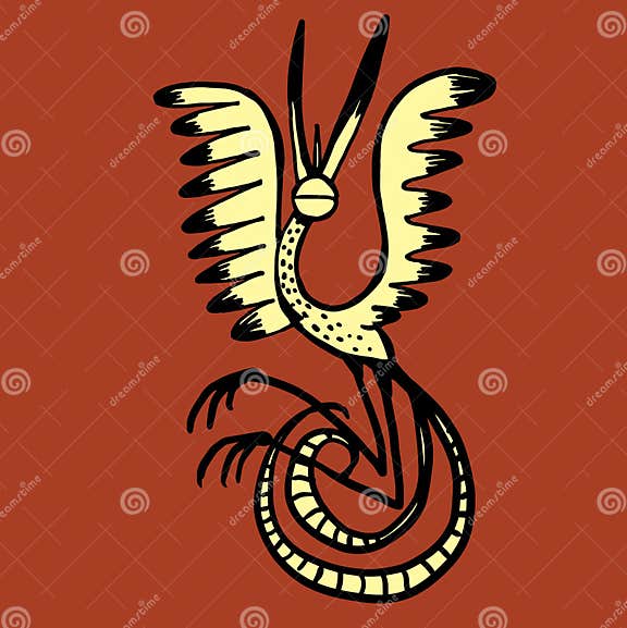 Yellow Phoenix Bird in Leap Stock Illustration - Illustration of sketch ...