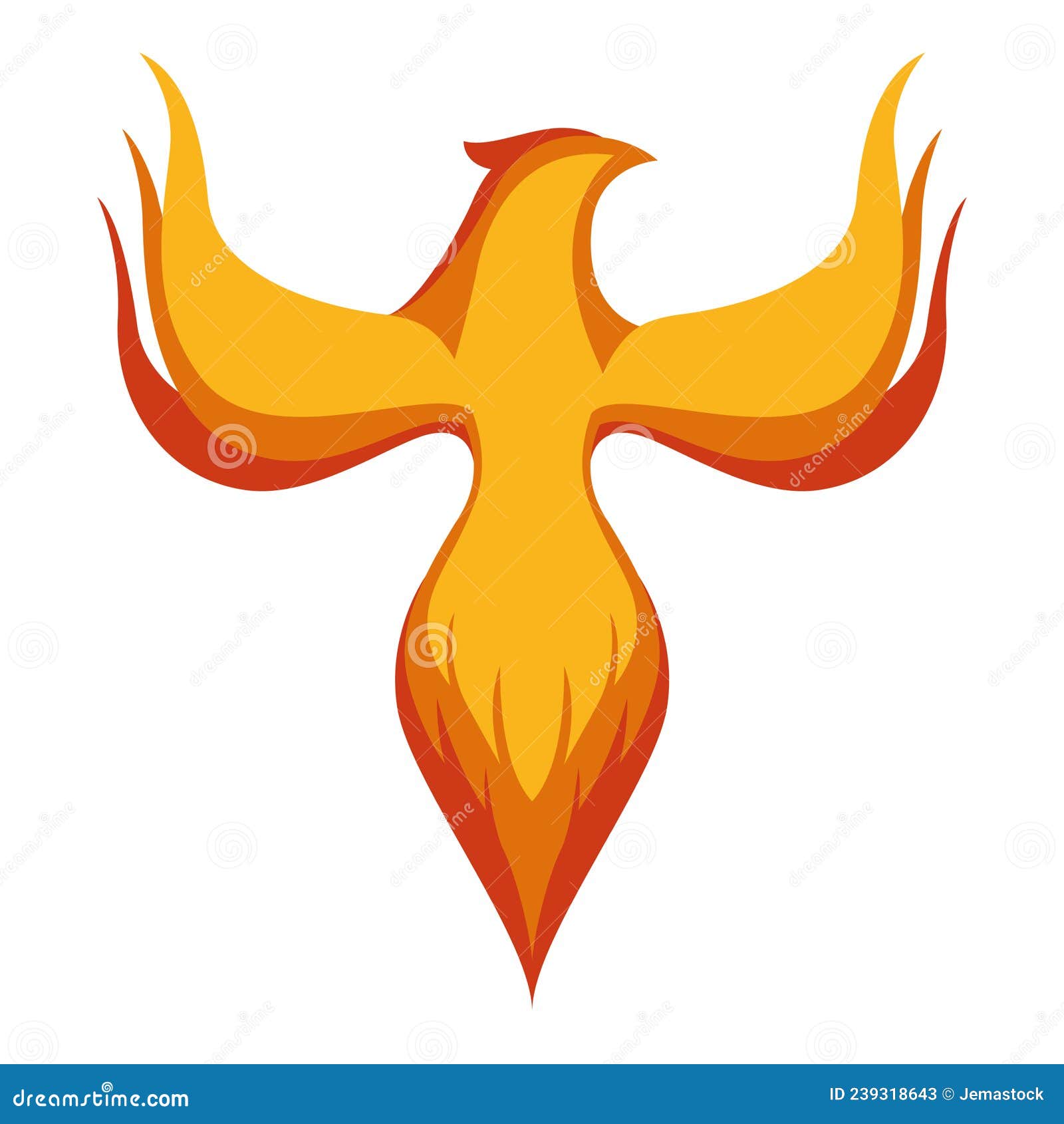 Yellow phoenix emblem stock vector. Illustration of wildlife - 239318643