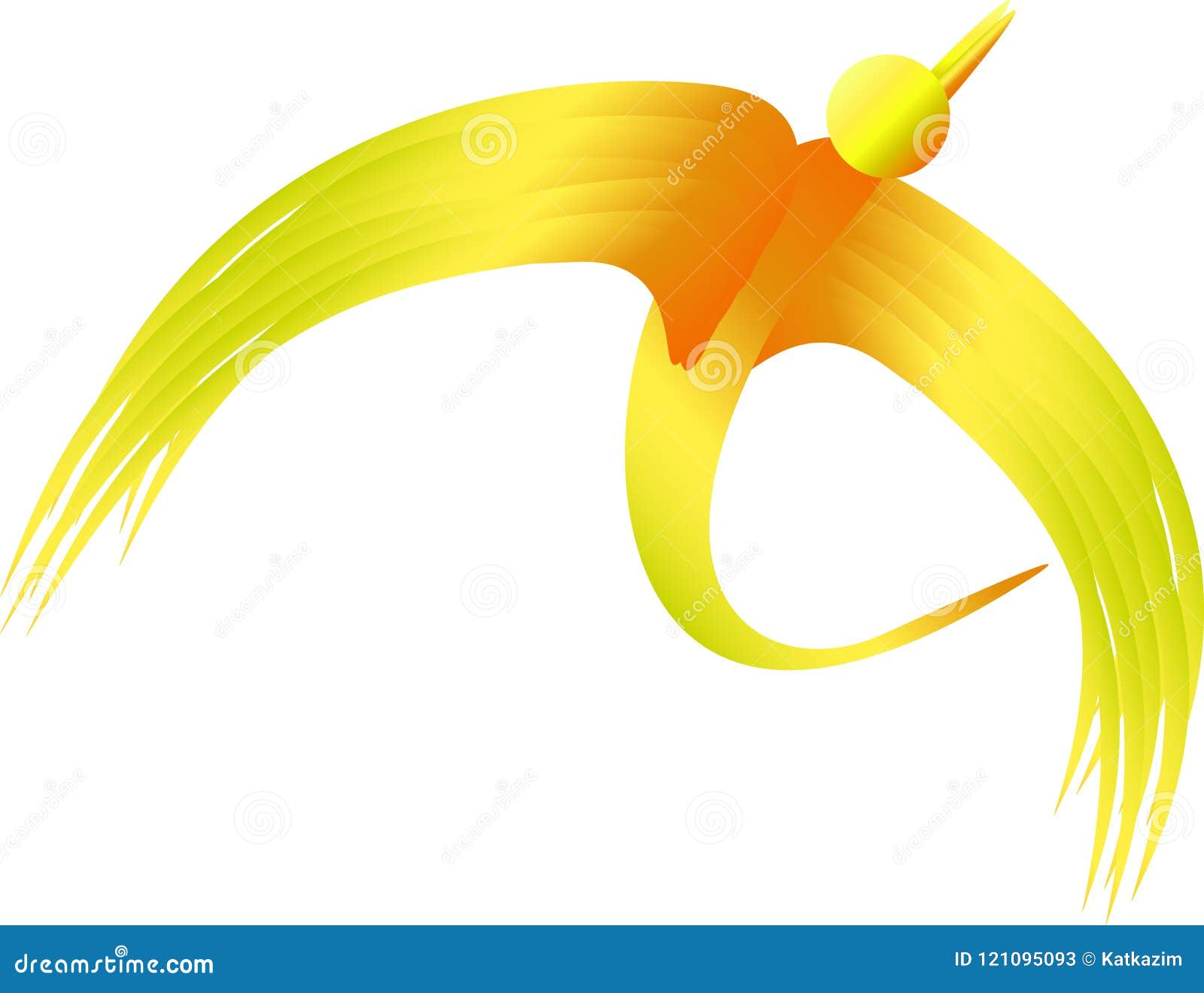 Yellow Phoenix. Yellow Bird Stock Illustration - Illustration of ...