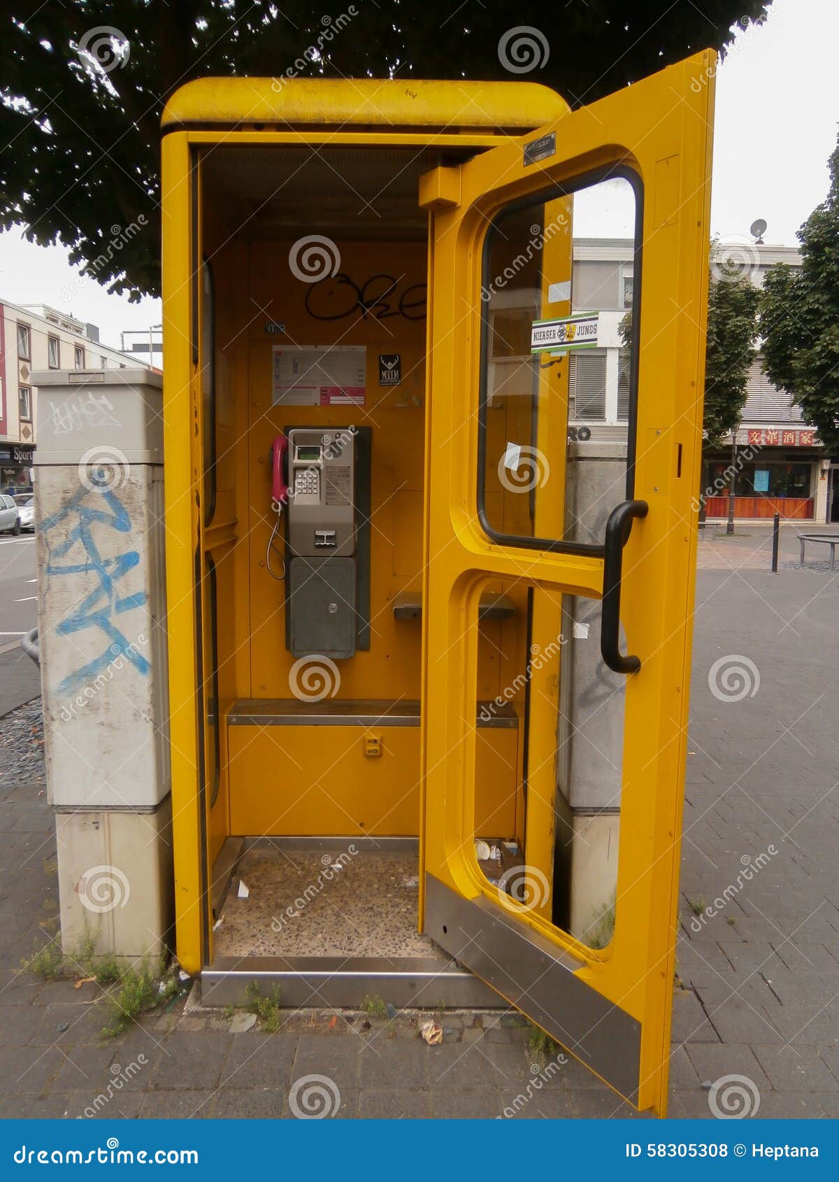 Yellow Phone Booth editorial stock photo. Image of yellow - 58305308