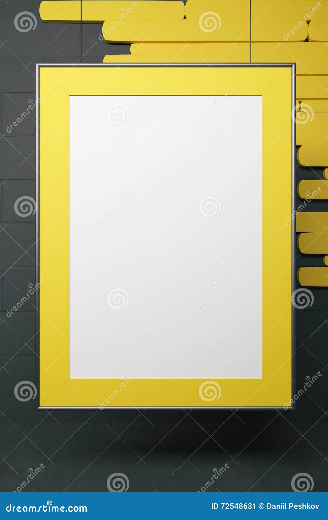 Yellow picture frame stock illustration. Illustration of blank - 72548631