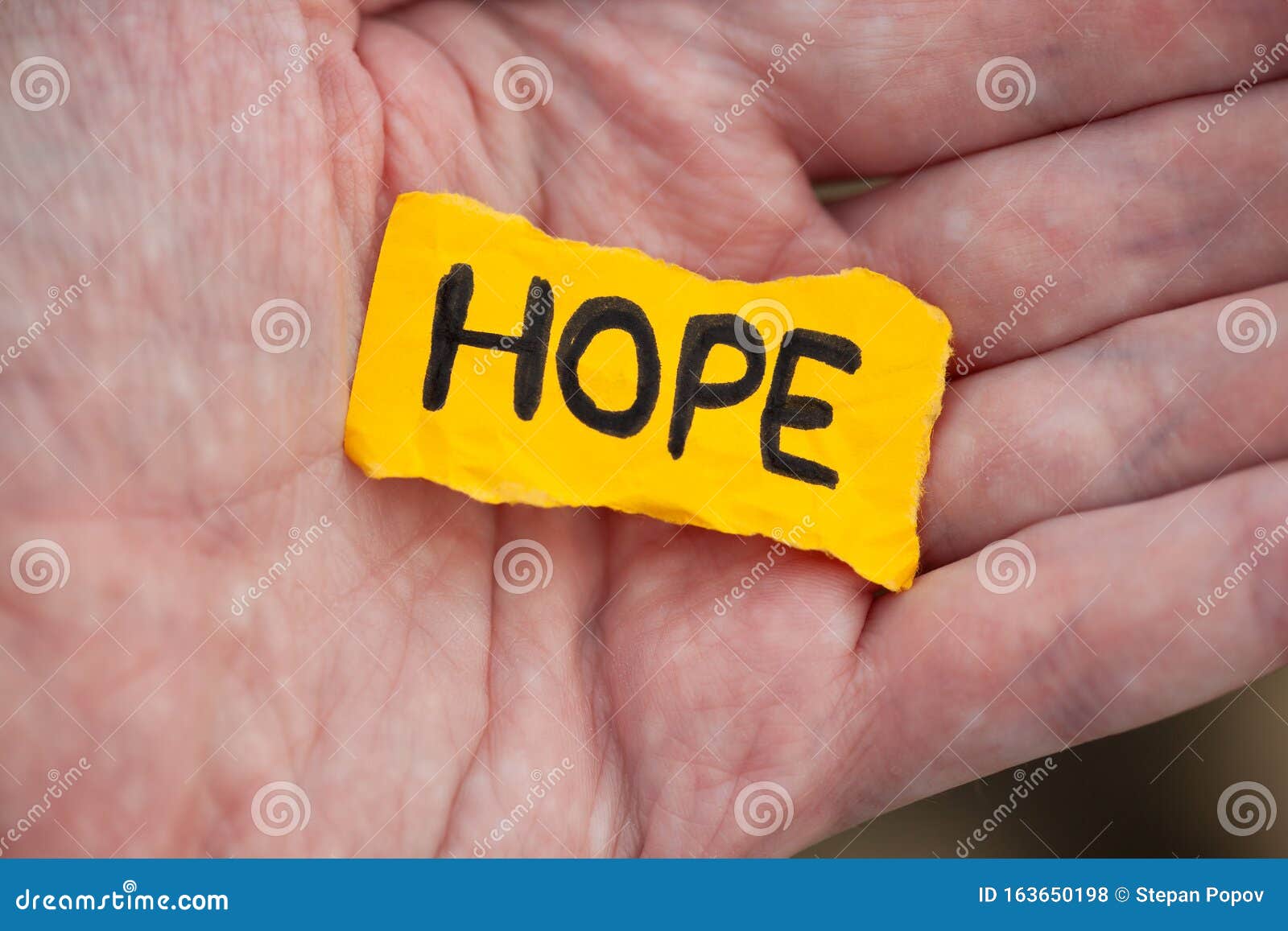Yellow Piece of Paper with the Word Hope Stock Photo - Image of ...