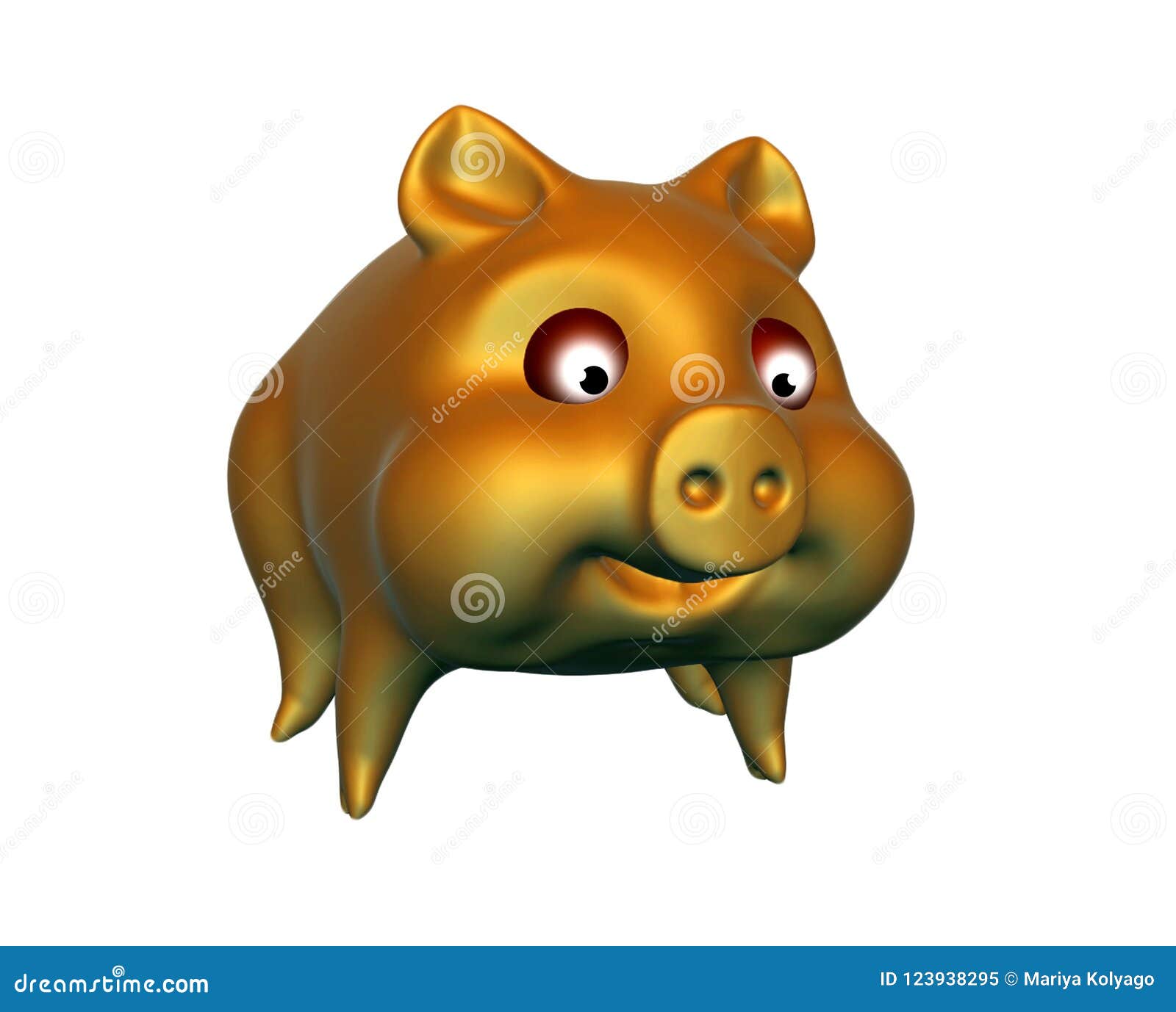 Yellow Pig 2019 Symbol on White Background 3D Illustration. Stock ...