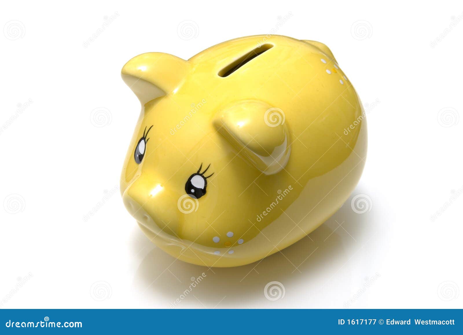 Yellow piggy bank stock image. Image of finances, closeup - 1617177