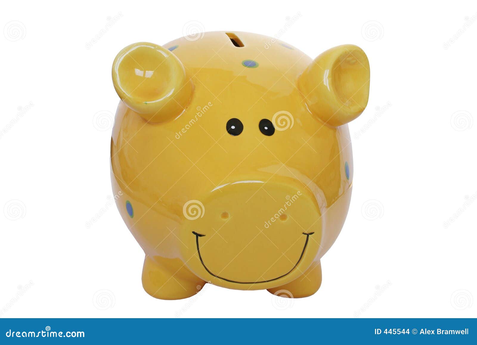 Yellow Piggy Bank stock photo. Image of interest, cash - 445544