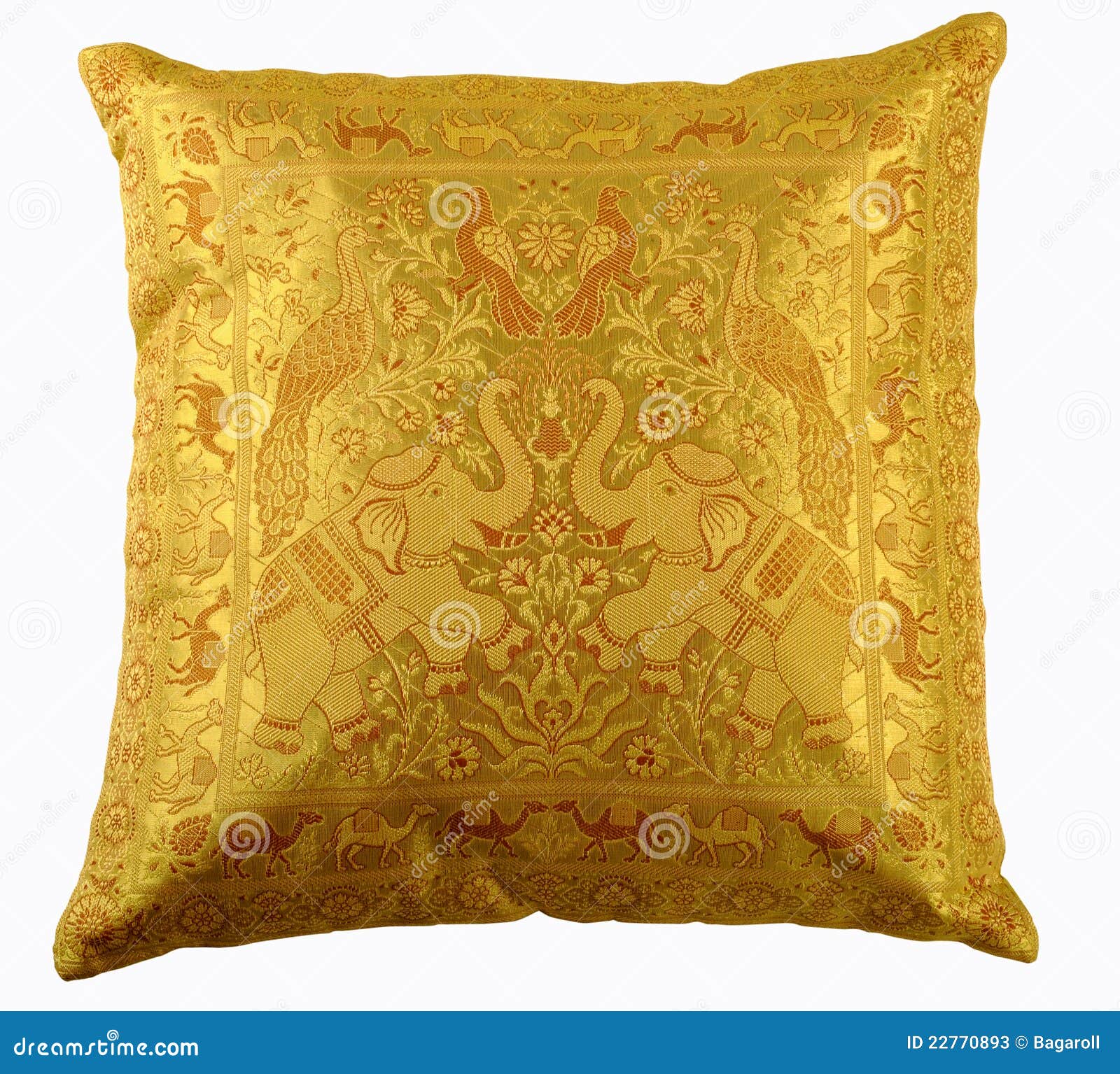 Yellow Pillow Isolated on White Backround Stock Image - Image of ...