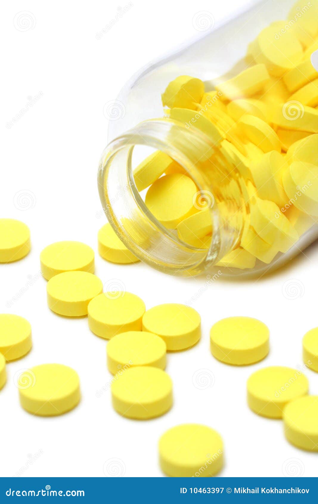 Yellow pills stock image. Image of close, preventative - 10463397