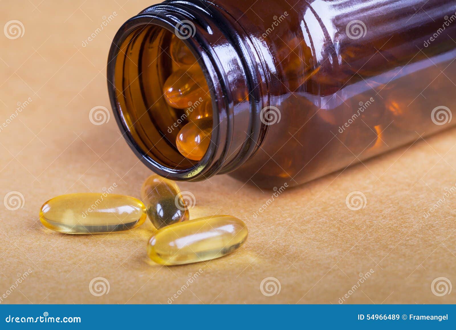 Yellow Pills and Bottle Close Up Stock Image - Image of health ...