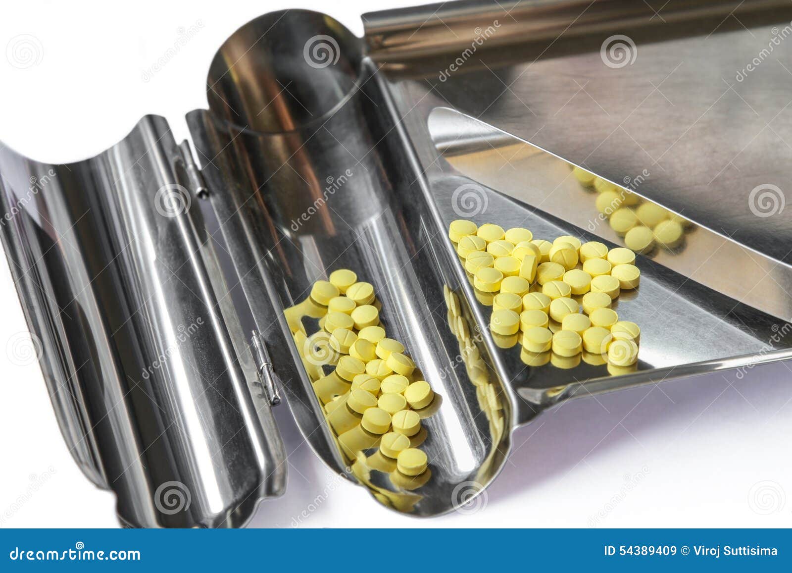 Yellow Pills on Counting Tray. Stock Image - Image of patient ...