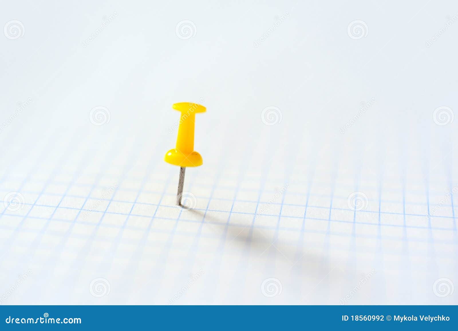 Yellow pin stock photo. Image of reminder, plastic, copy - 18560992