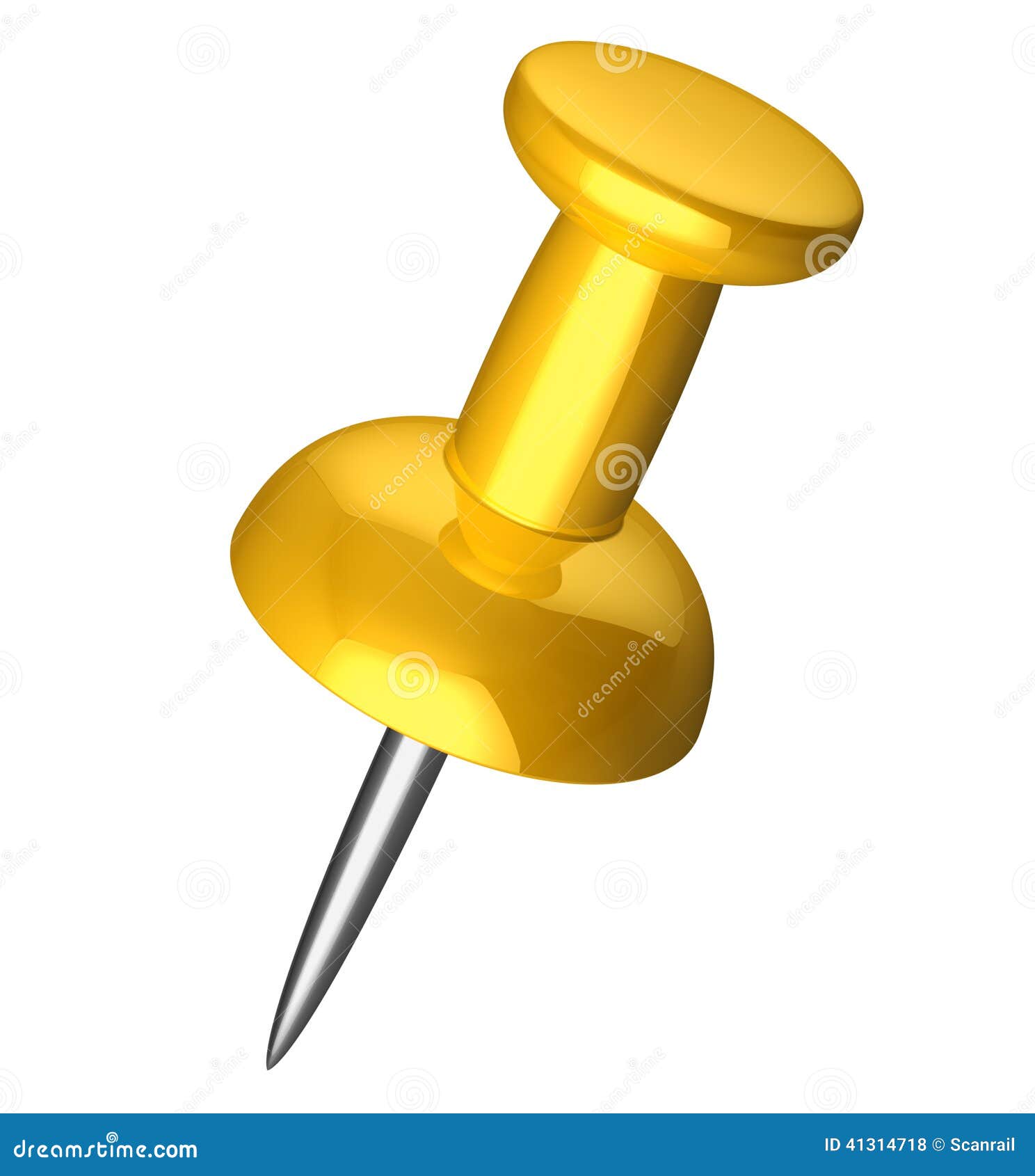 Yellow pushpin stock illustration. Illustration of drawing - 41314718