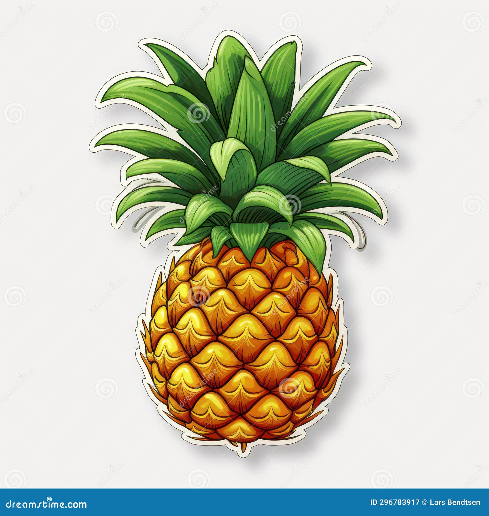 Yellow Pineapple-shaped Stickers with Green Leaves - AI Generated Stock ...