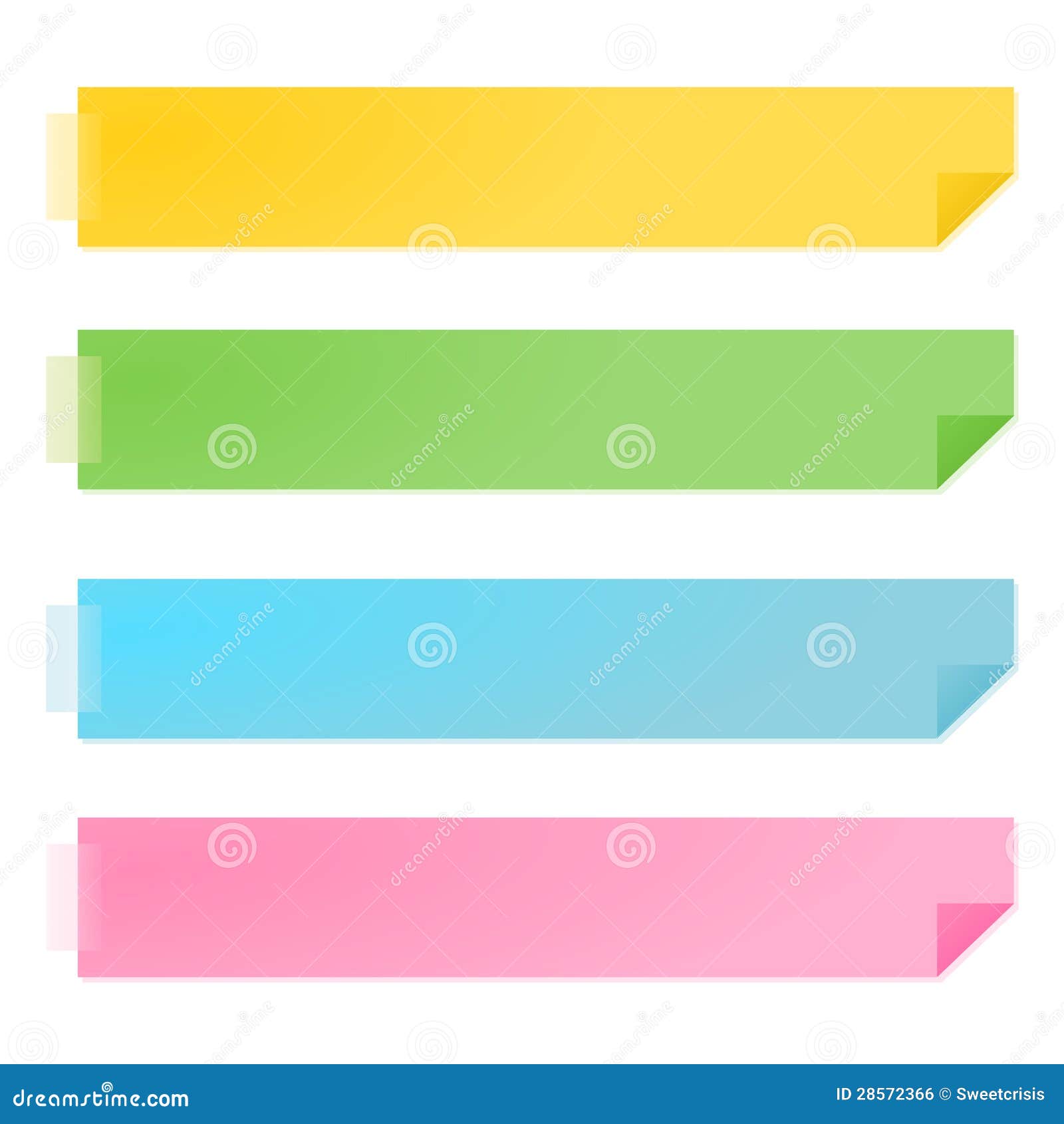 Yellow Pink Blue Green Paper Notes Stock Illustration - Illustration of ...