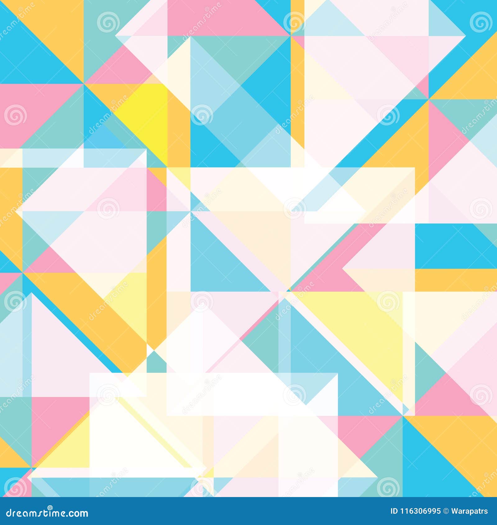 Yellow Pink Blue Mosaic Abstract Background Stock Illustration ...