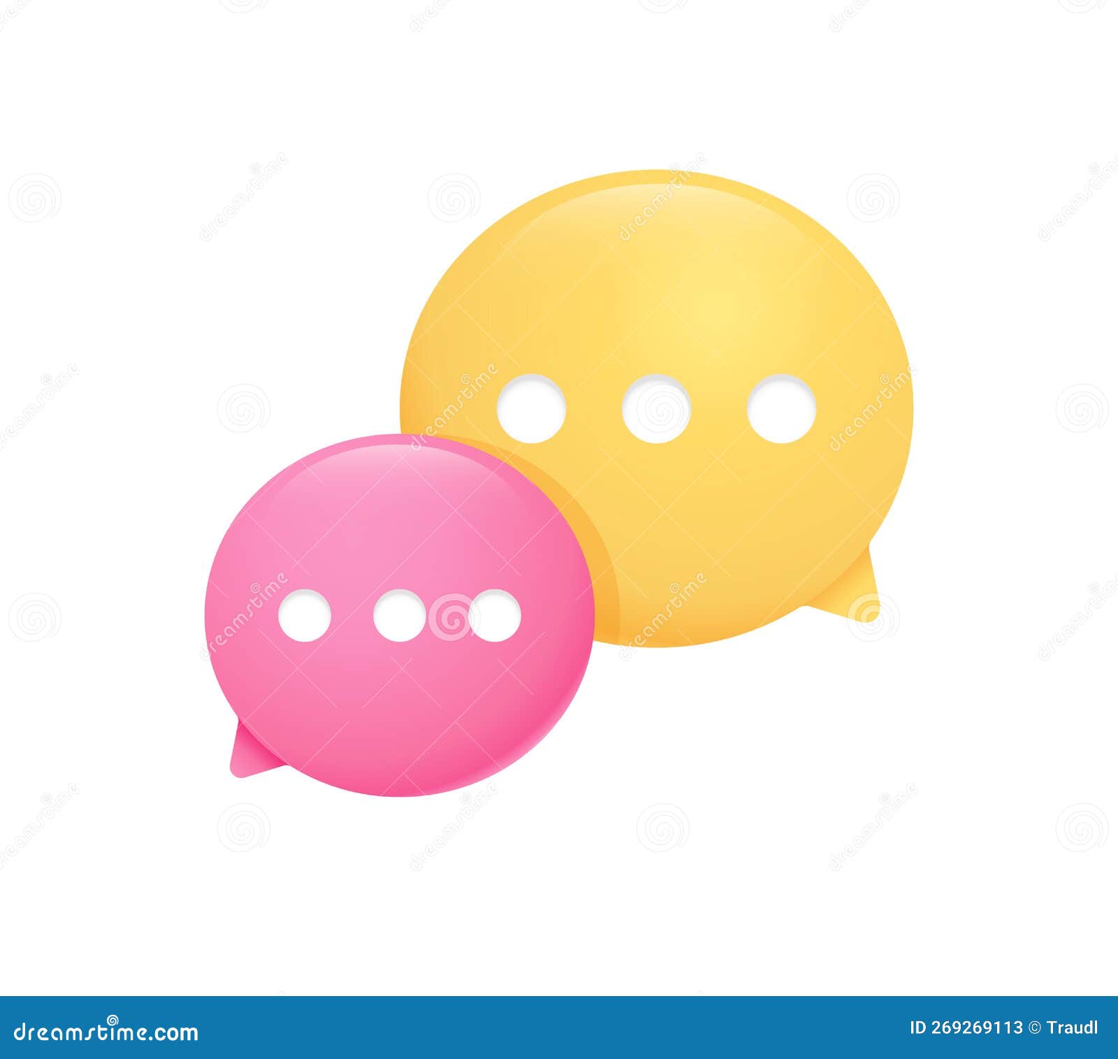 Yellow and Pink Chat Bubble. UI Design Icon. Vector Illustration. Stock ...