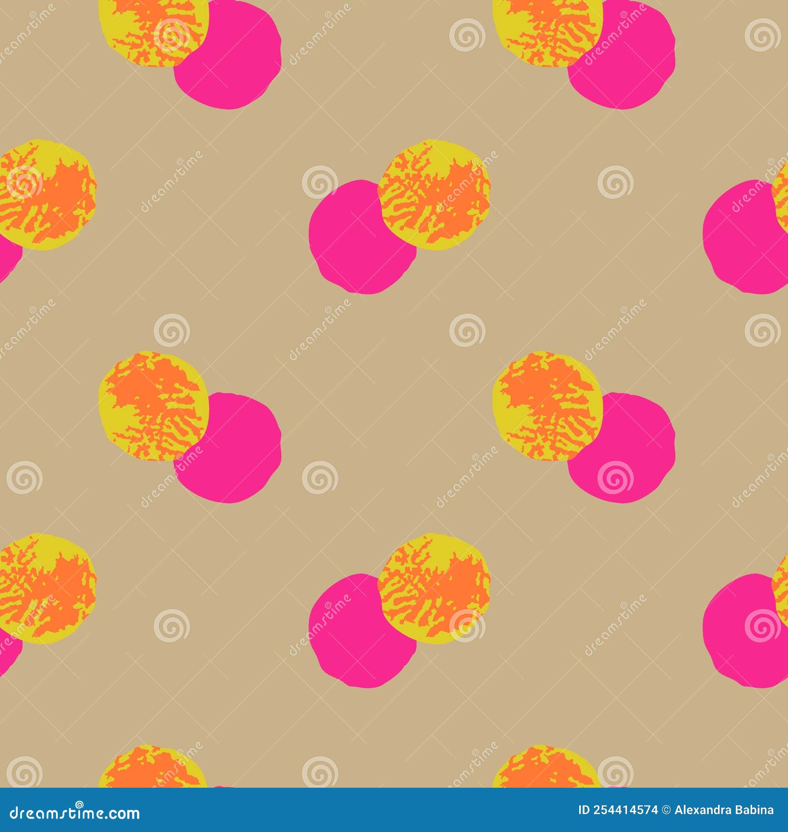 Yellow and Pink Circle, Round Abstract Pattern. Stock Vector ...