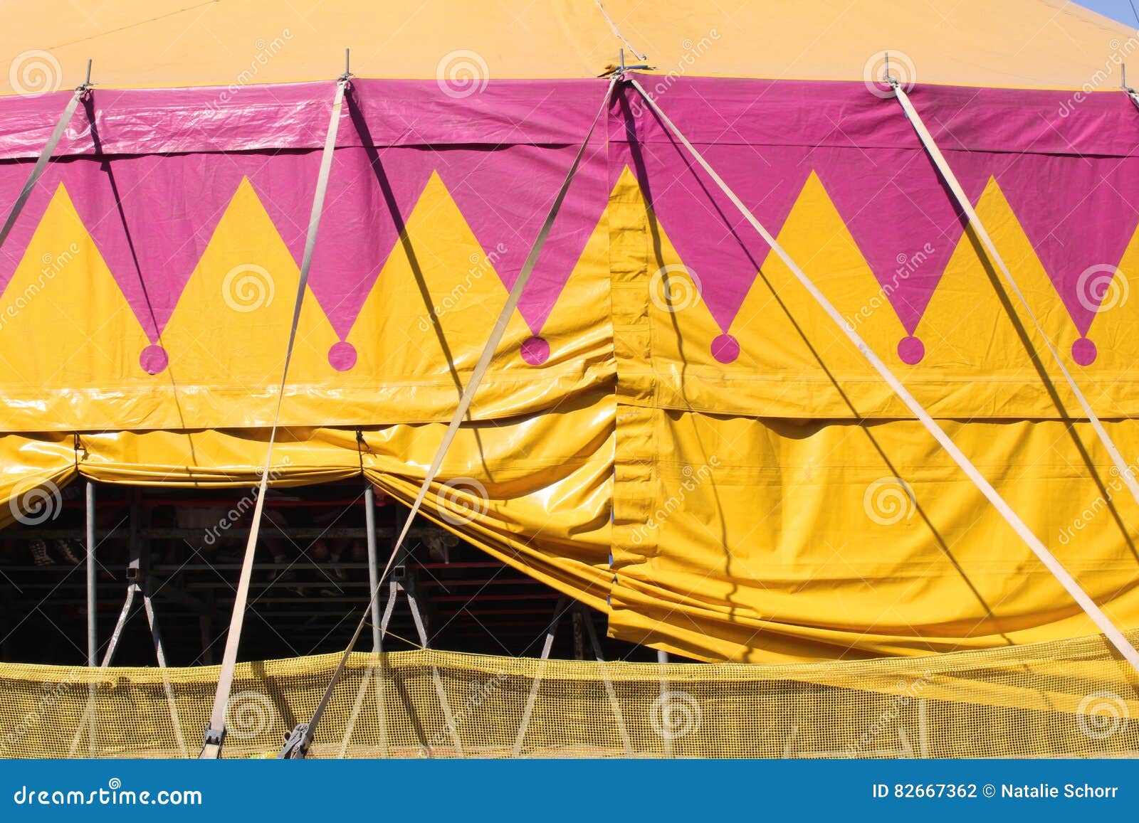 Yellow and Pink Circus Tent Stock Photo - Image of festival, background ...