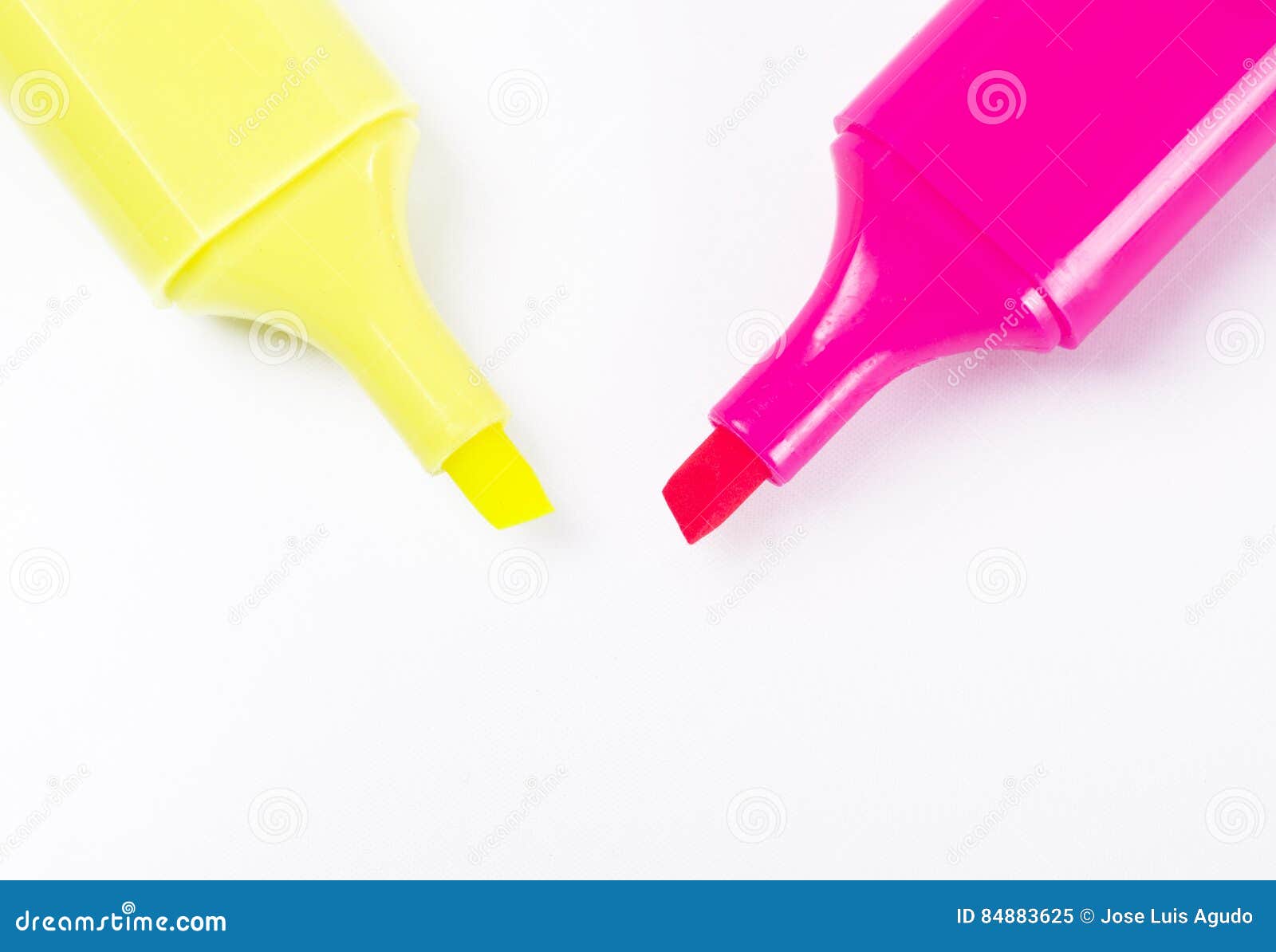 Yellow and Pink Highlight Pen. Stock Image - Image of network, colorful ...
