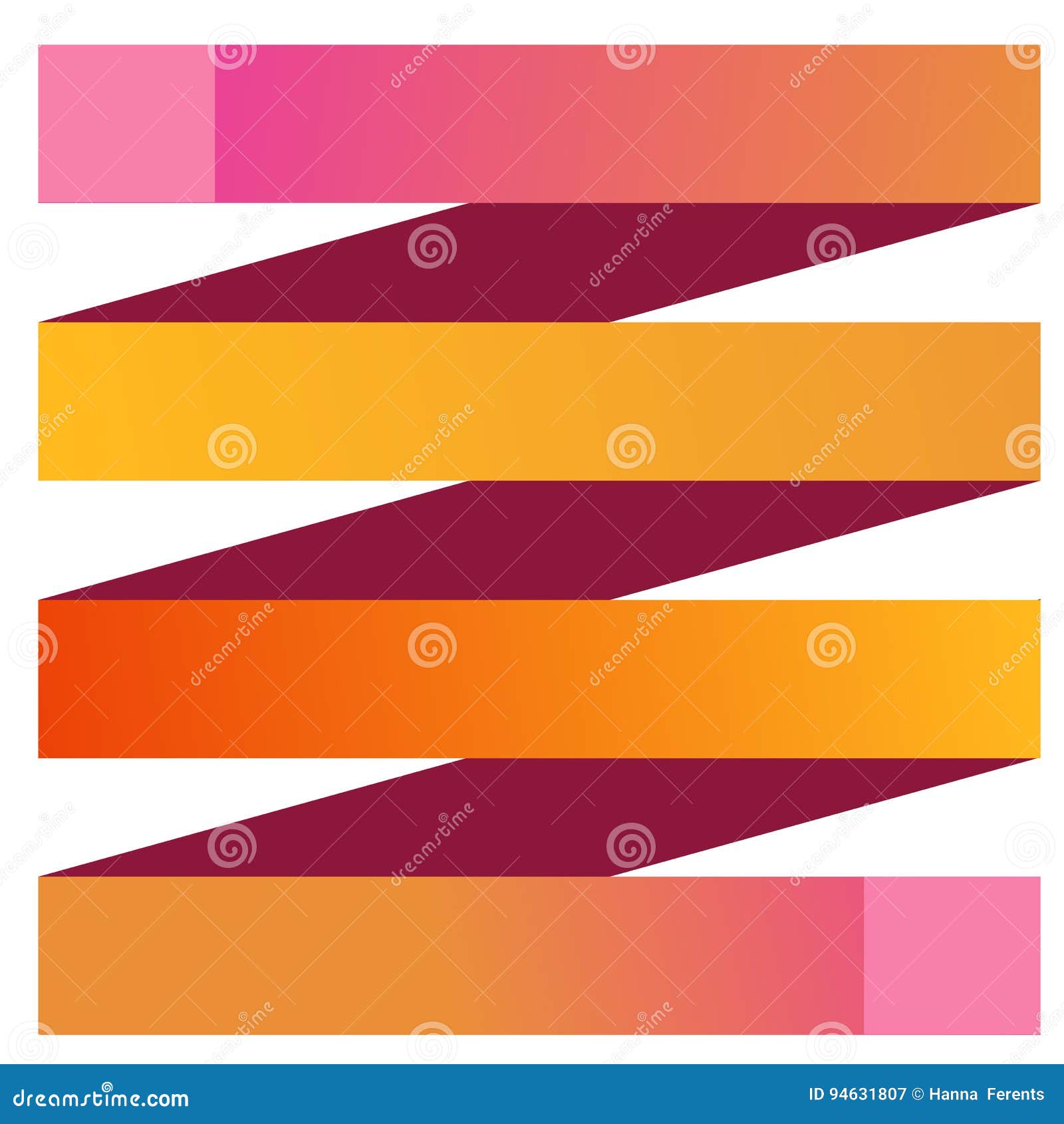 Yellow Pink Ribbon. Infographics Stock Vector - Illustration of arrow ...
