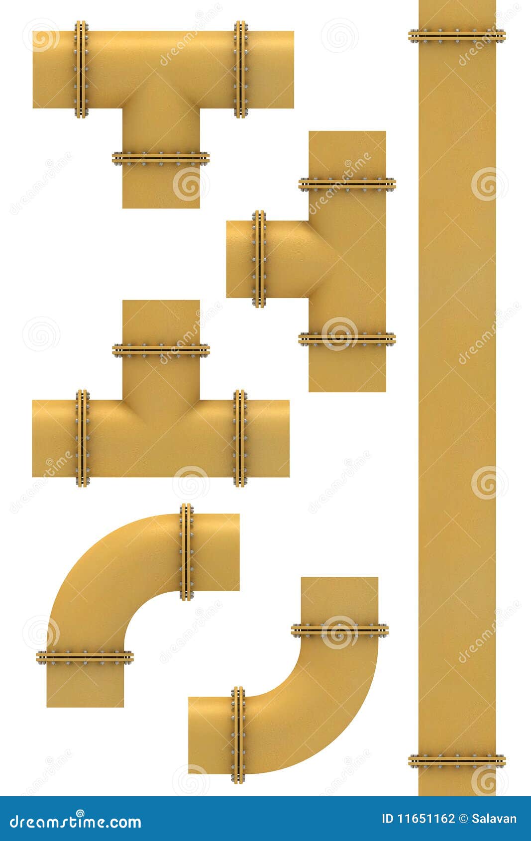 Yellow pipe segments stock illustration. Illustration of white - 11651162