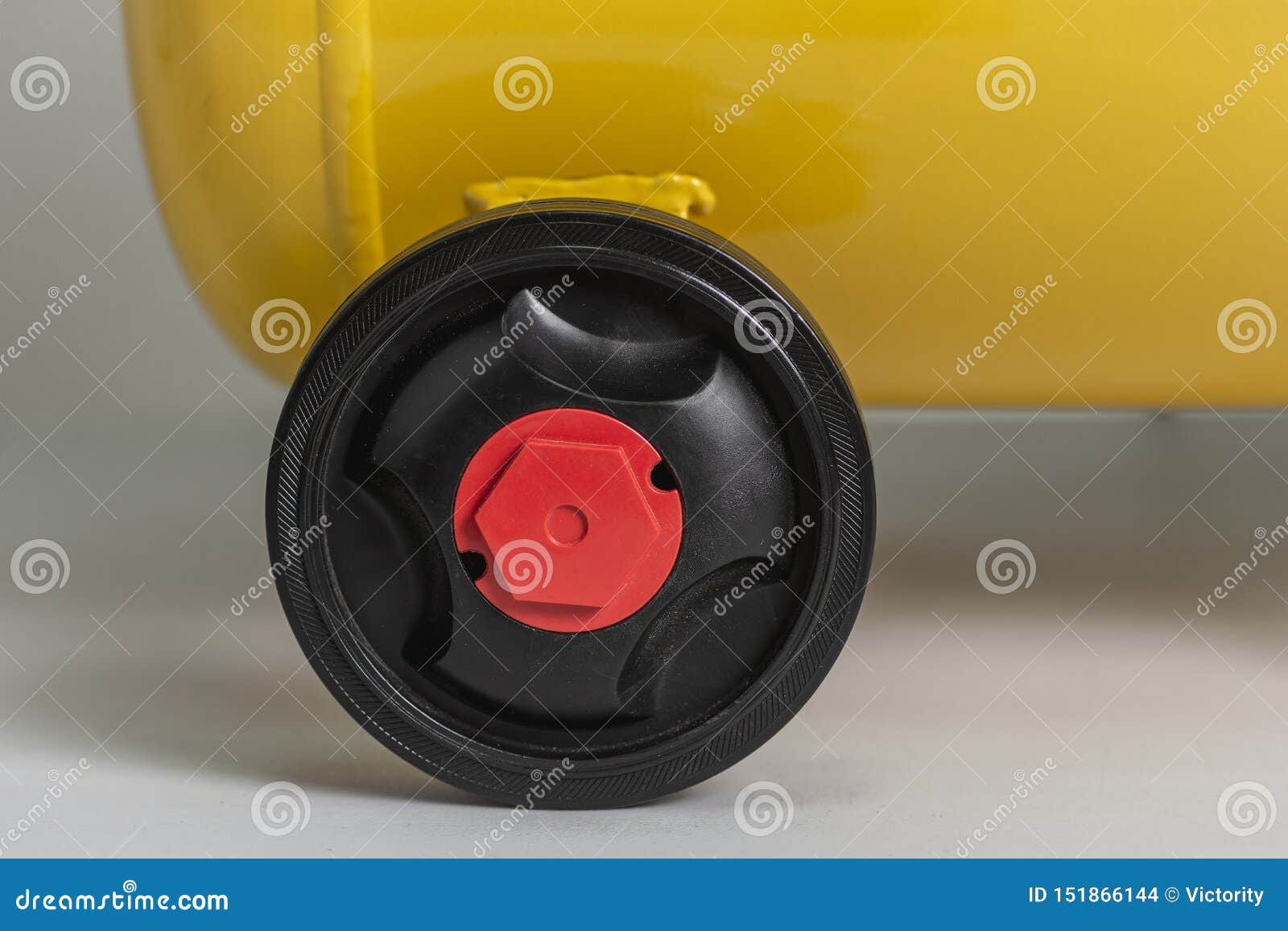 Yellow Piston Air Compressor. Compressing and Supplying Air Machine ...