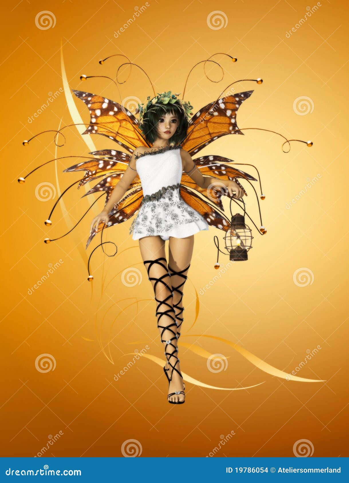 The Yellow Pixie stock illustration. Illustration of fantasy - 19786054