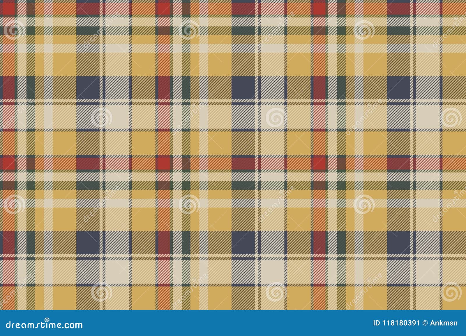 Yellow Plaid Check Fabric Texture Seamless Pattern Stock Vector ...