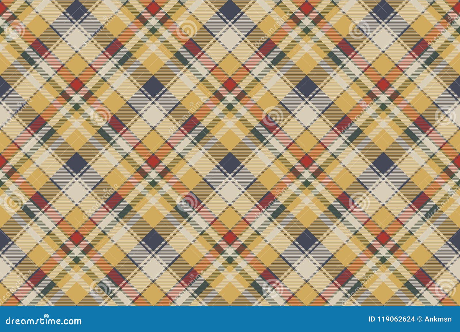 Yellow Plaid Check Fabric Texture Seamless Pattern Stock Vector ...
