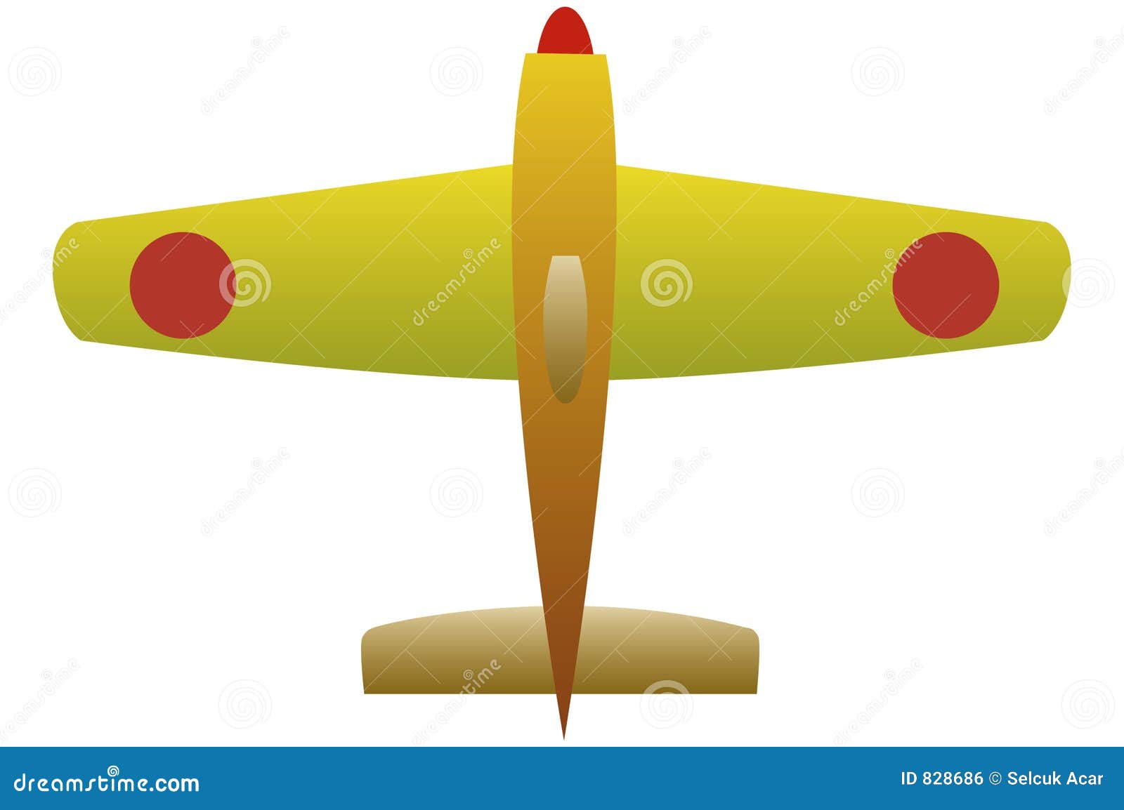 Yellow plane stock vector. Illustration of landing, military - 828686