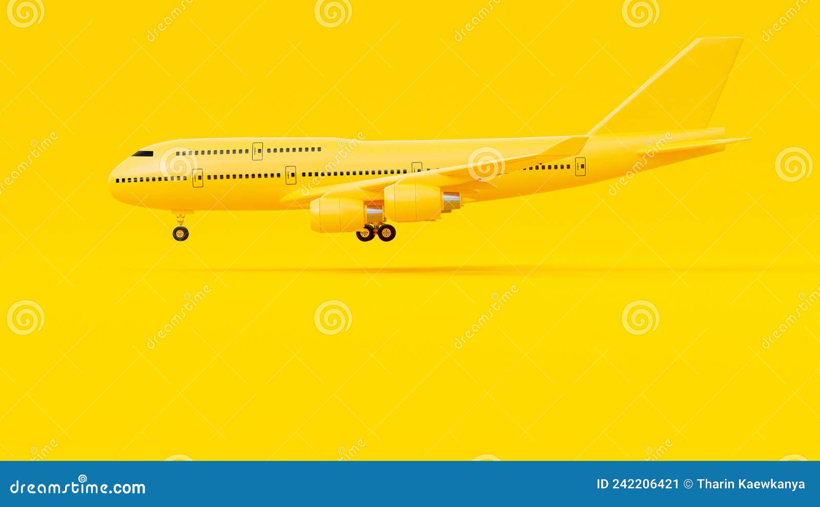 Plane Set. Side View And Front View Of Airplane. Passenger Aircraft ...