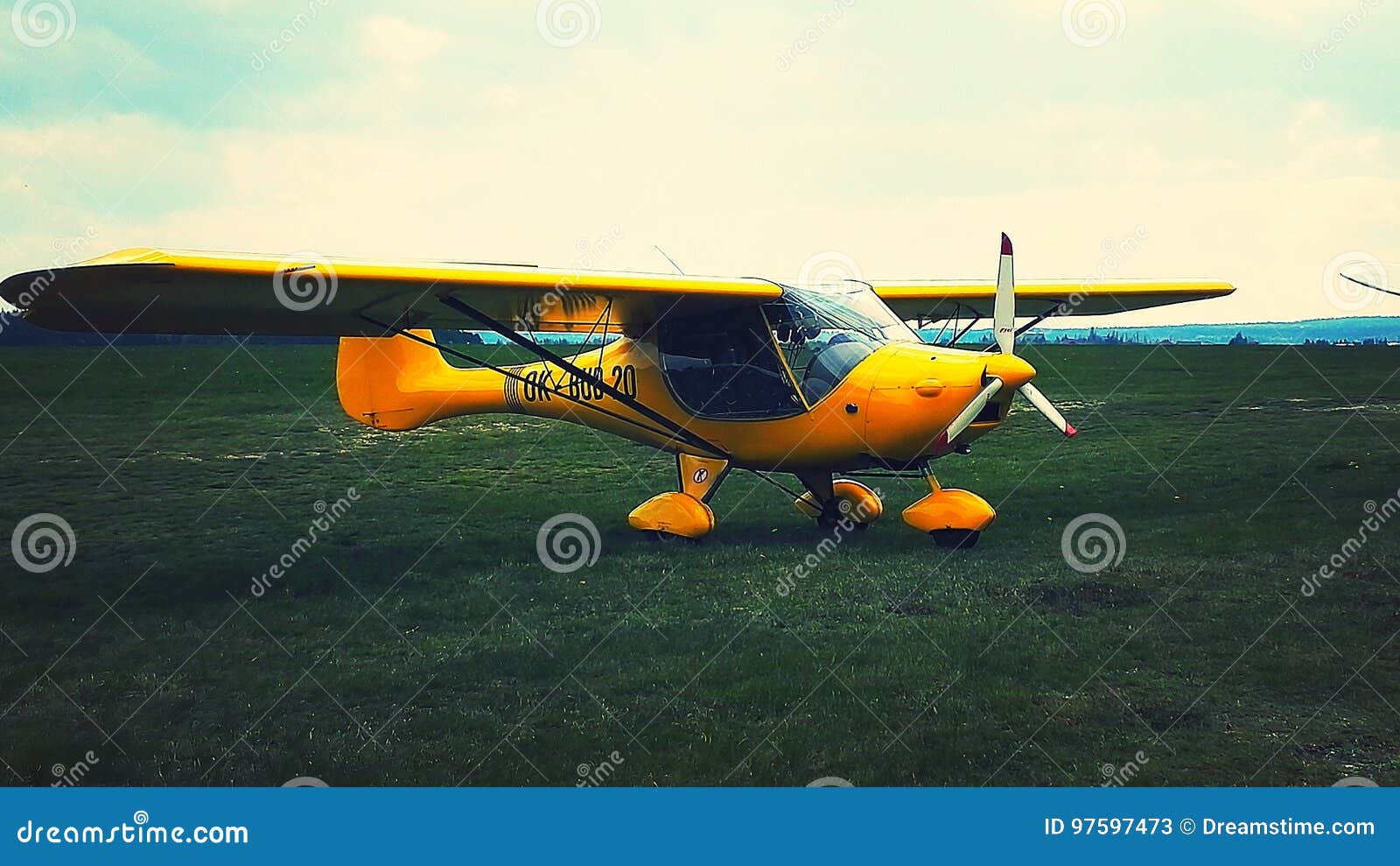 Yellow Plane editorial stock photo. Image of transport - 97597473