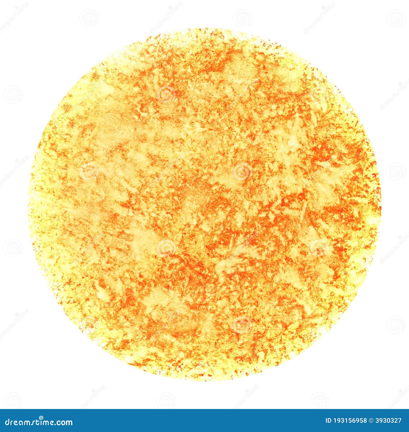 Yellow Planet Isolated on a White Background. Brushed Sun Planet. the ...