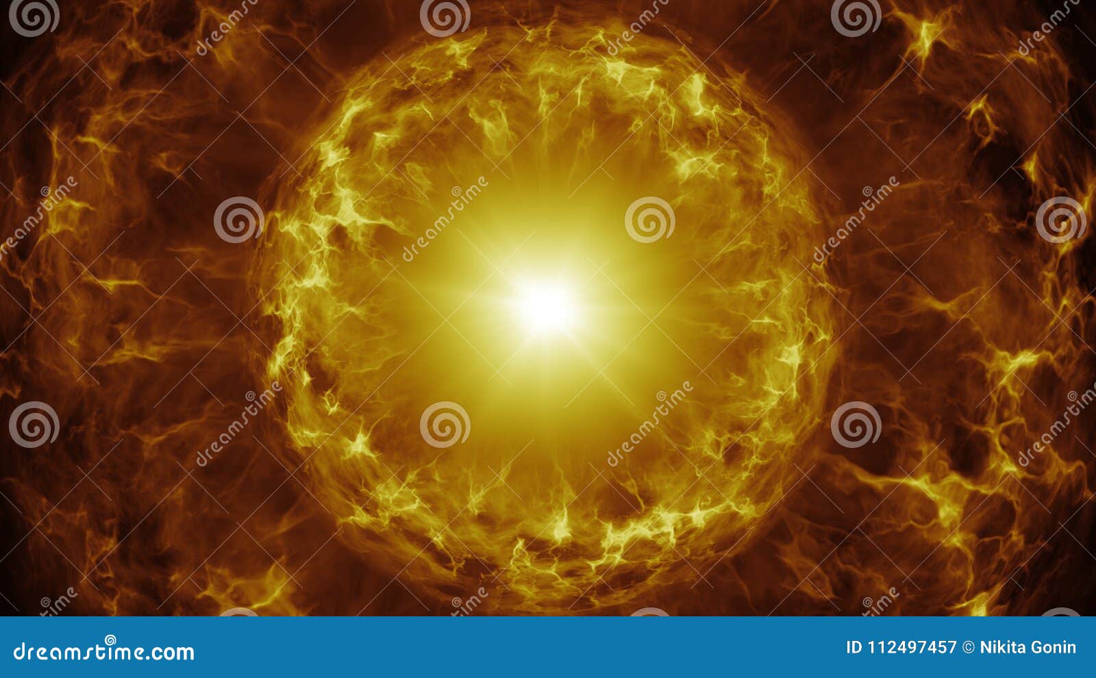 Yellow Plasma Sphere with Energy Charges Stock Illustration ...
