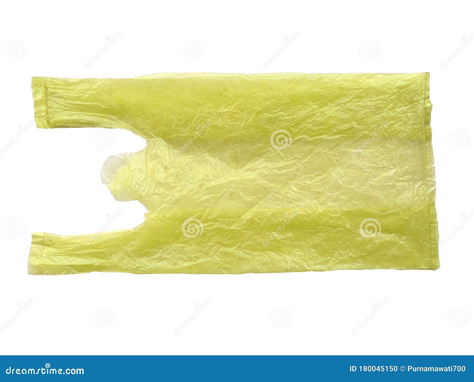 Yellow Plastic Bag Isolated on White Background. Stock Photo - Image of ...