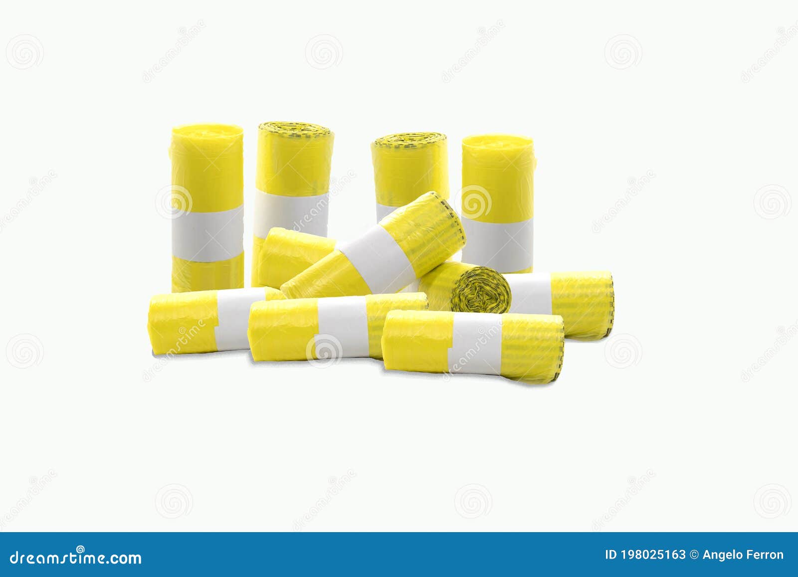 Yellow Plastic Bags for Recycling Stock Image - Image of trash, paper ...