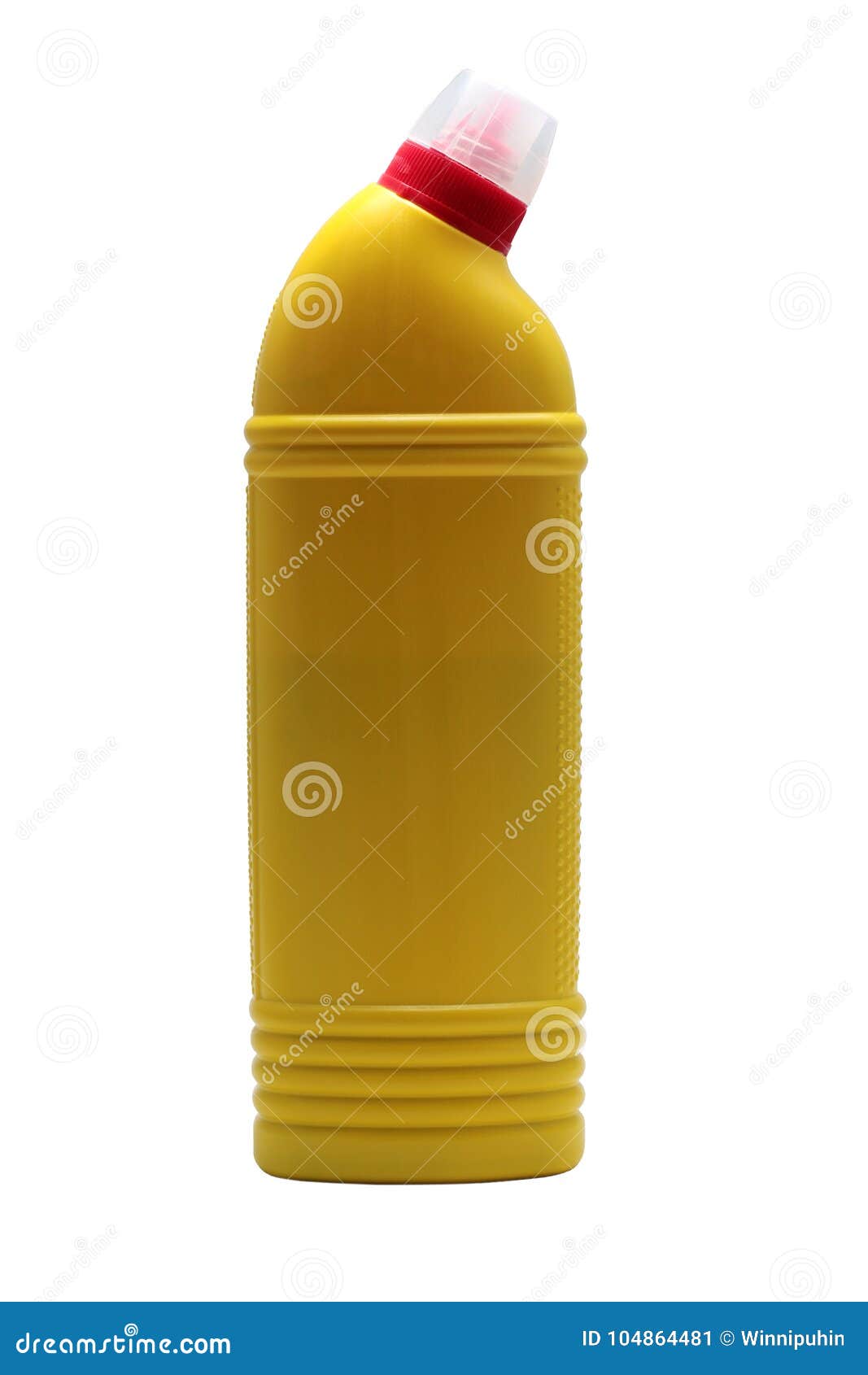 Yellow Plastic Bottle of Cleaning Products, Isolated on White Stock ...