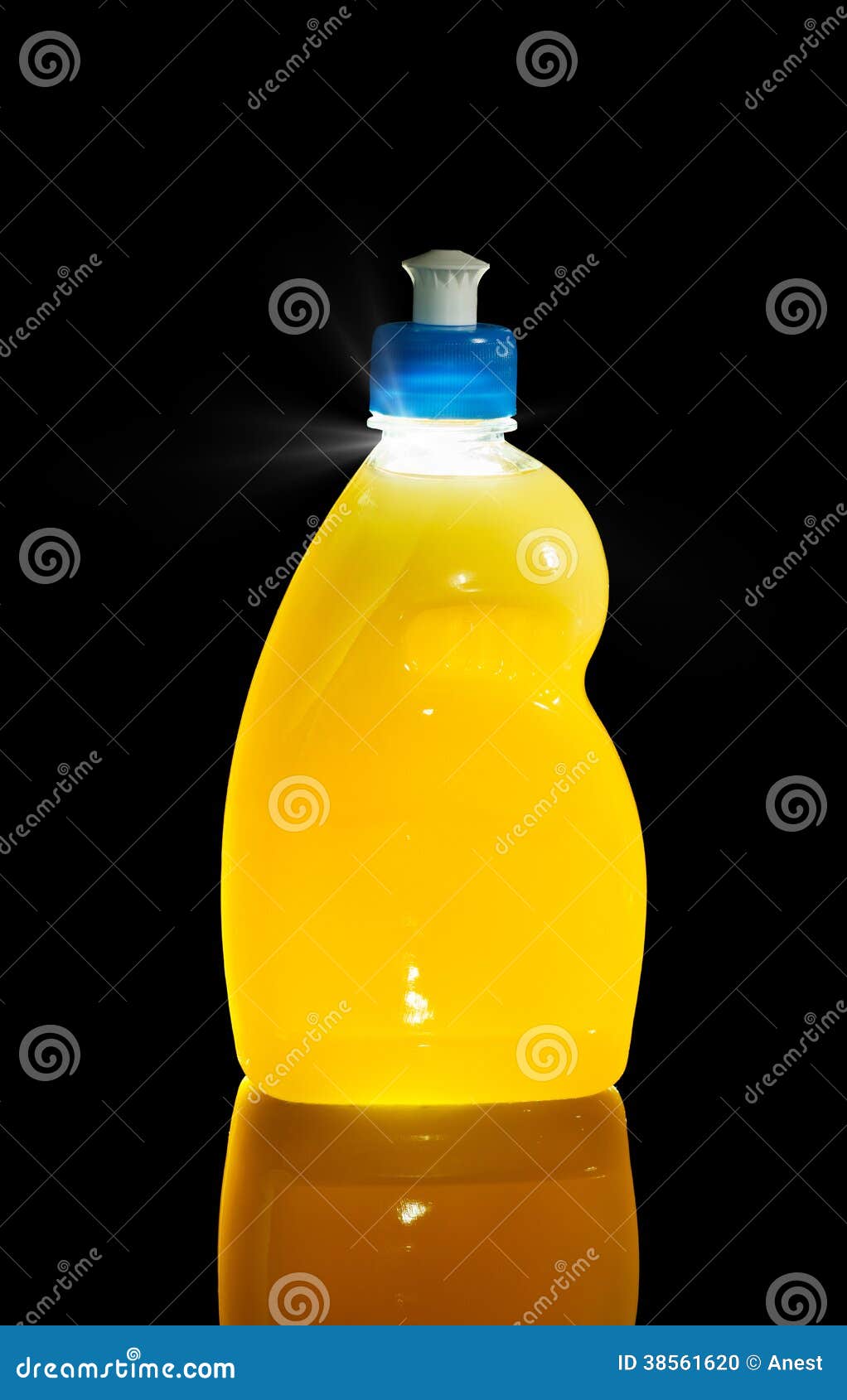Yellow plastic bottle stock photo. Image of bottle, liquid - 38561620
