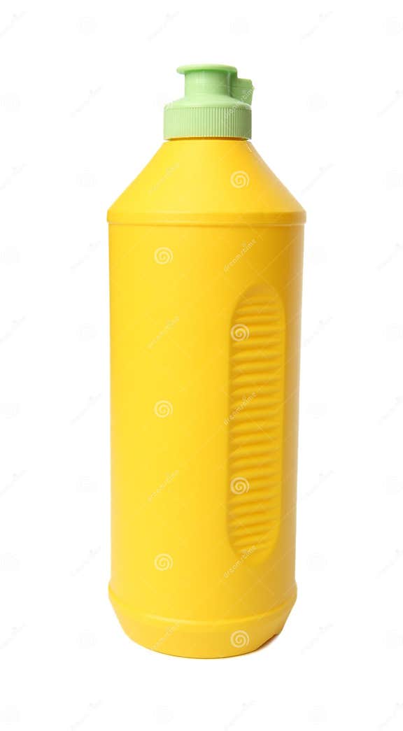 Yellow plastic bottle. stock image. Image of container - 30680445
