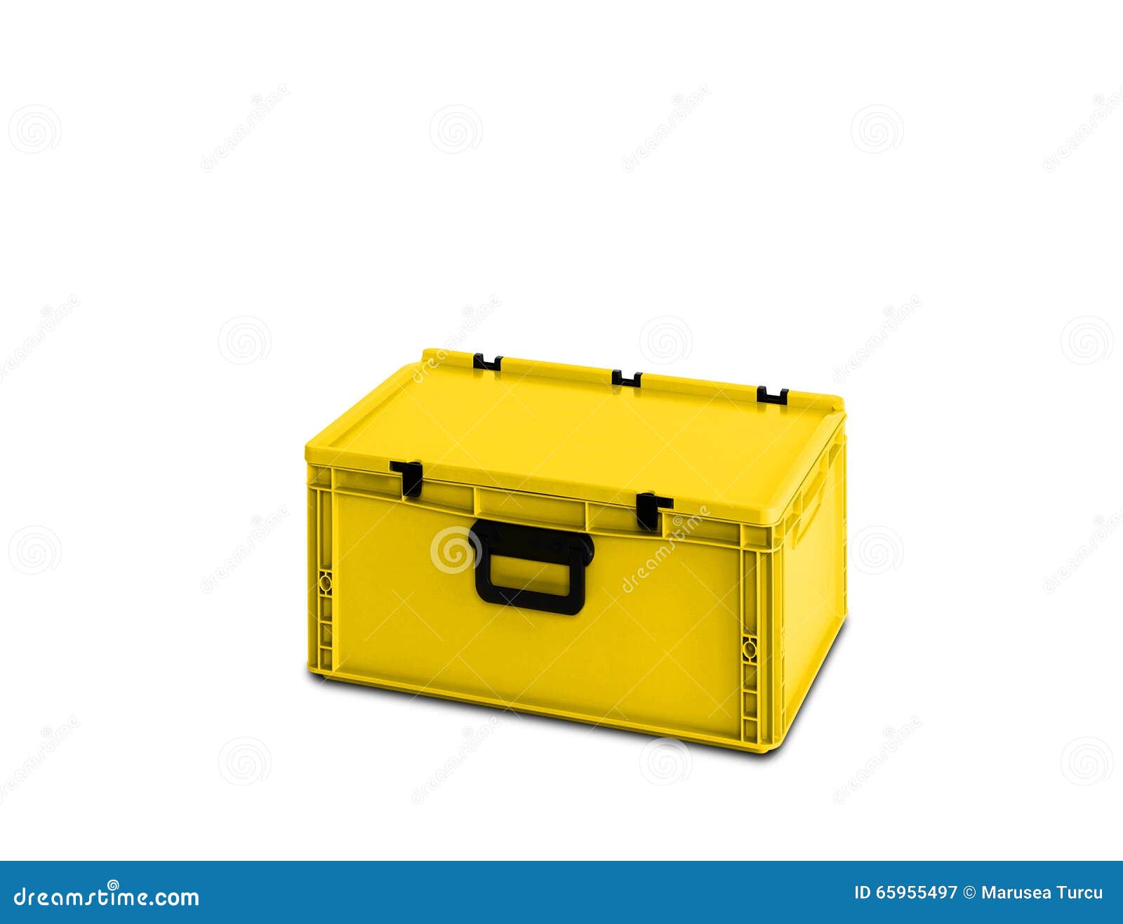 Yellow plastic box stock image. Image of empty, depot - 65955497