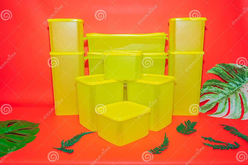 Yellow Plastic Box Jars in Various Sizes: Versatile Storage Solutions ...
