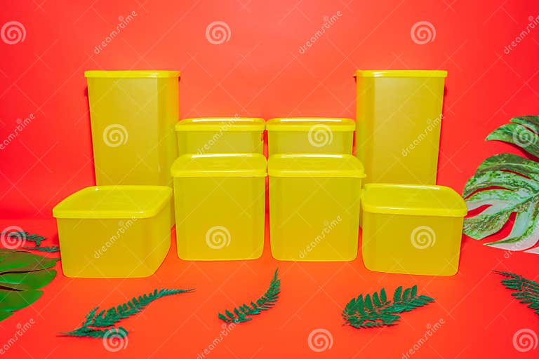 Yellow Plastic Box Jars in Various Sizes: Versatile Storage Solutions ...