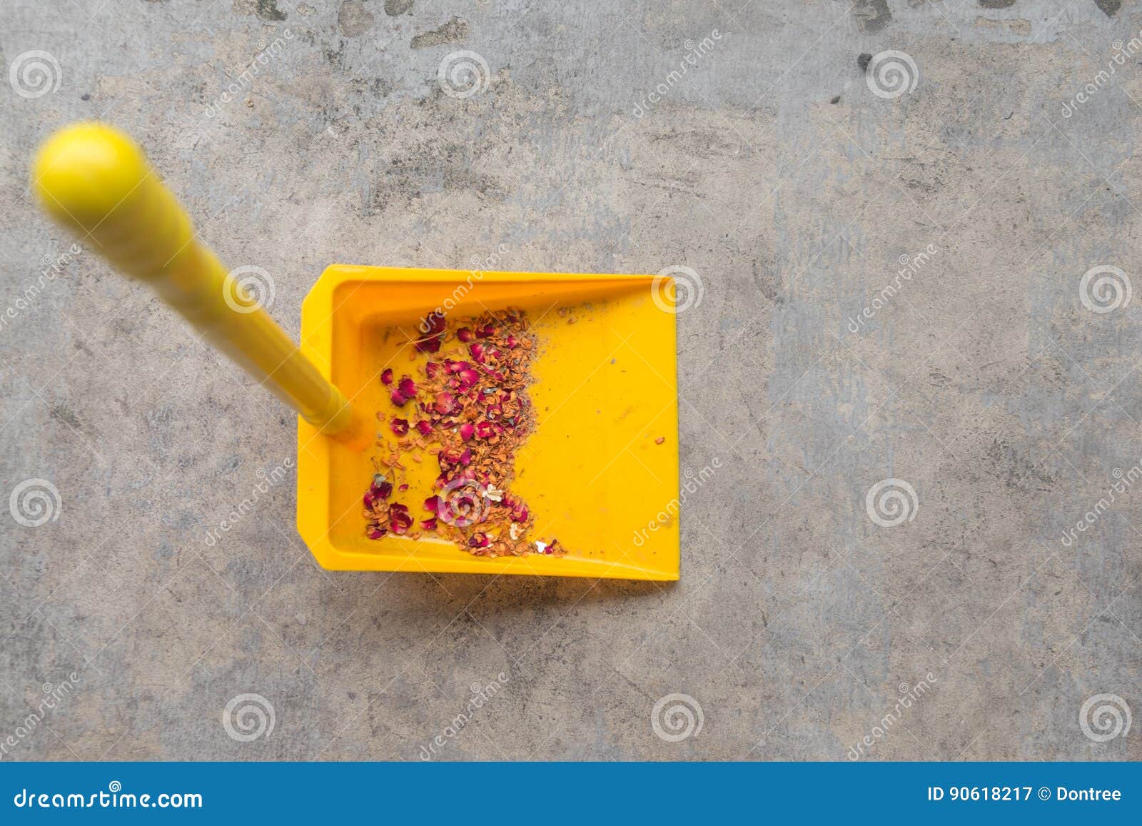 Yellow plastic dustpan stock image. Image of occupation - 90618217