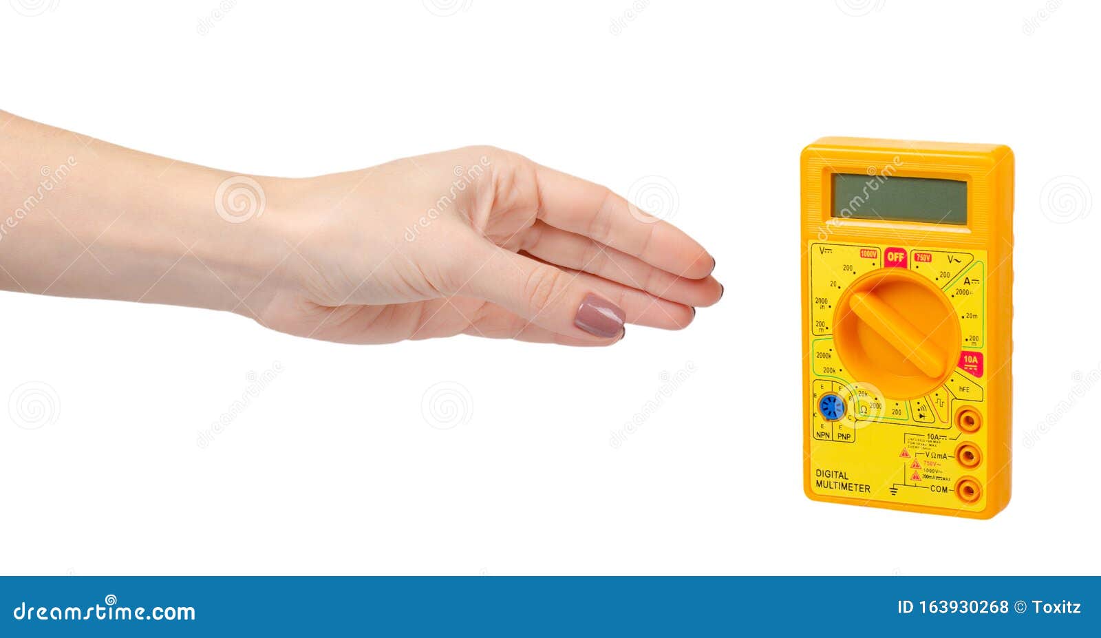 Yellow Plastic Multimeter, Electric Tester Tool. Isolated on White ...