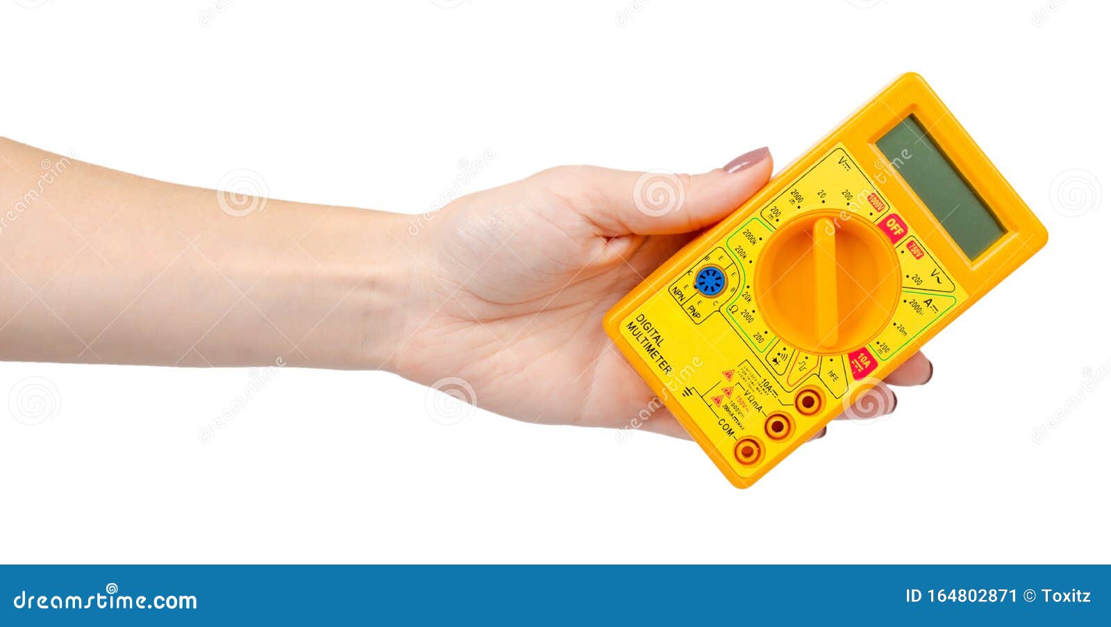 Yellow Plastic Multimeter, Electric Tester Tool. Isolated on White ...