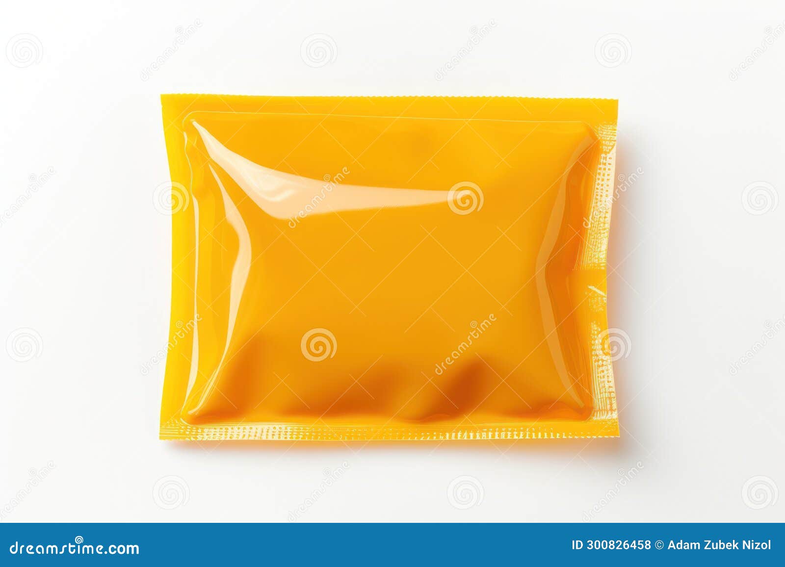 A Yellow Plastic Package on a White Background Stock Illustration ...
