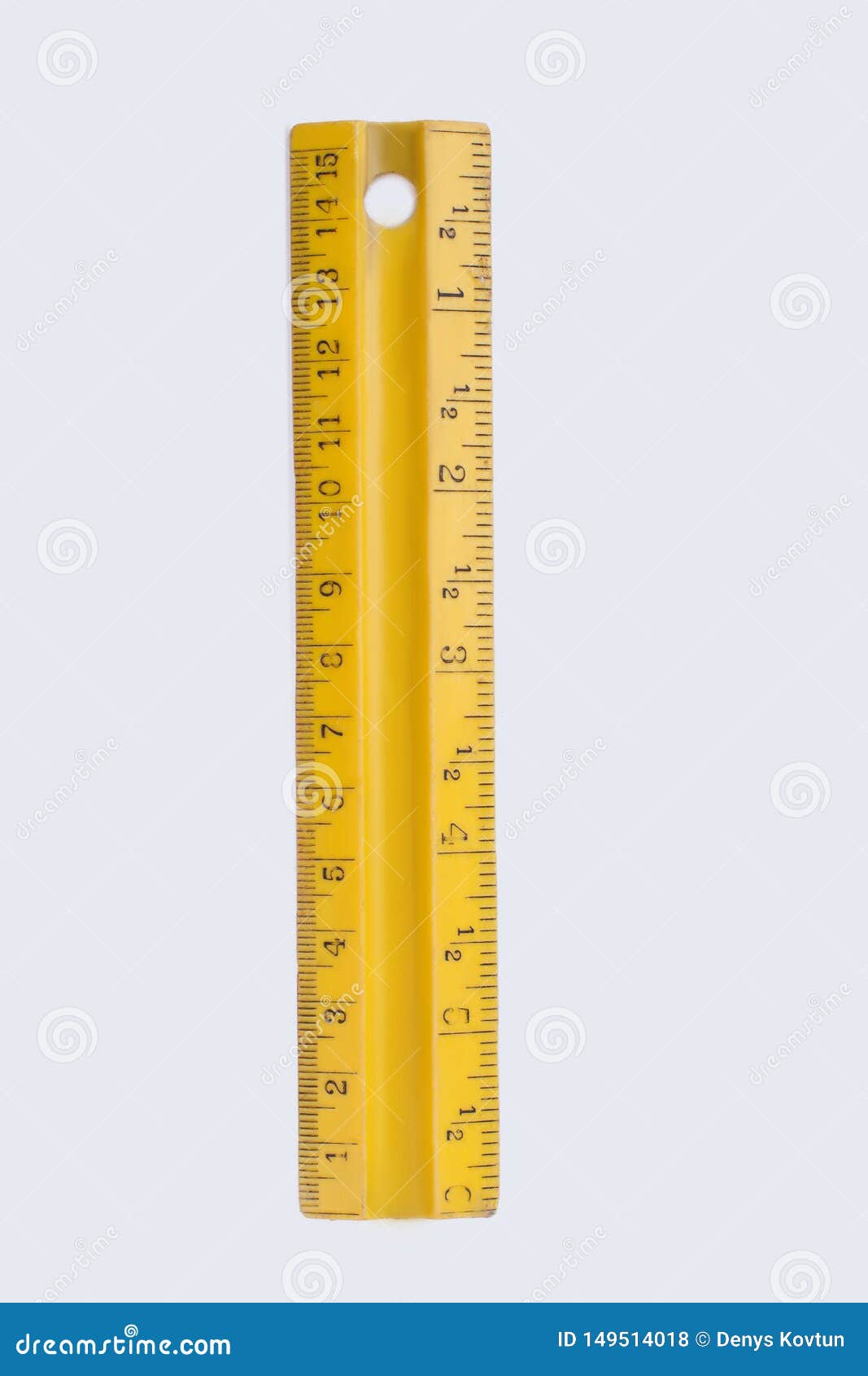 Yellow Plastic Ruler Isolated on White Background. Stock Photo - Image ...