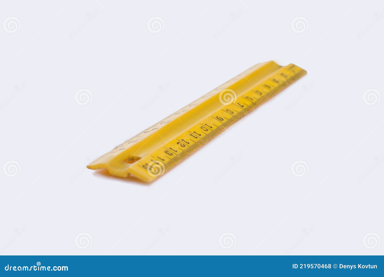 Yellow Plastic Ruler Isolated on White Background. Stock Photo - Image ...